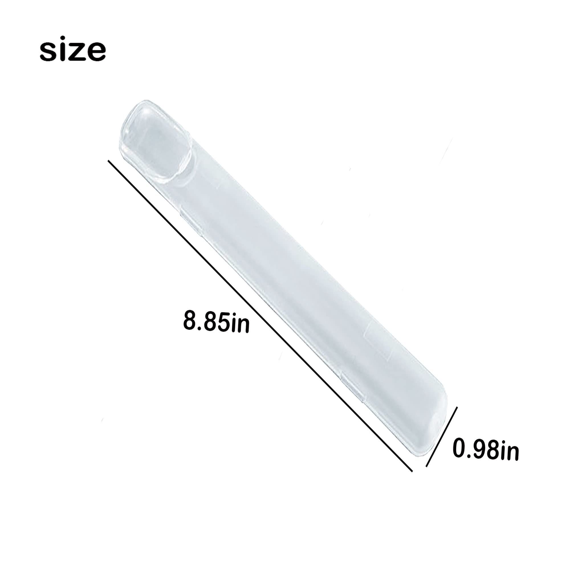 5PCS Portable Chopsticks Straw Case Kids Students Lightweight Cutlery Box Reusable Travel Utensil for School Home Office Camp Travel Bento Box (Chopsticks Not Included) (White Transparent)