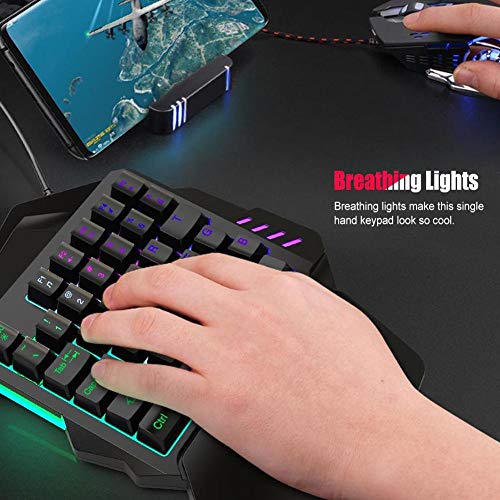 Single Hand Keyboard,HXSJ Mechanical Single Hand Gaming Keyboard 35 Keys Single Hand Keypad with FN Keys,Gaming Mini Keypad for Win 2000, Win XP/ME,Vista,Win/ 8, Androed, Linux, Apple, etc.