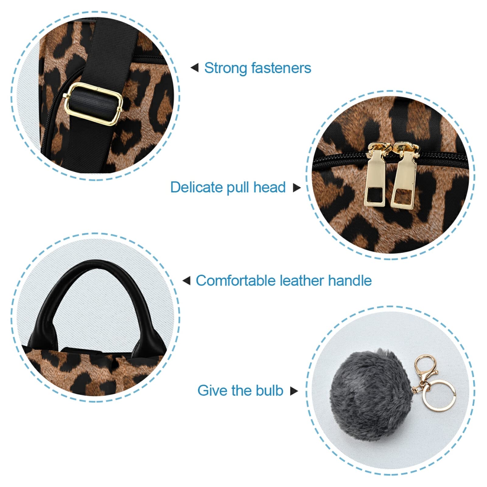 Backpack Purse for Women Fashion Leopard Print Wild Travel Anti-theft Daypack College Casual Shoulder Bag Medium Size