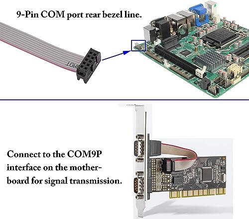 zdyCGTime 1Port DB9 RS232Serial Port Bracket to 10 pin HeaderRibbon Cable Connector Adapter, DB9 Serial Male to 10P Motherboard Header Panel Mount Cable Serial Port Bracket (12in 4Pcs) (1 Port)