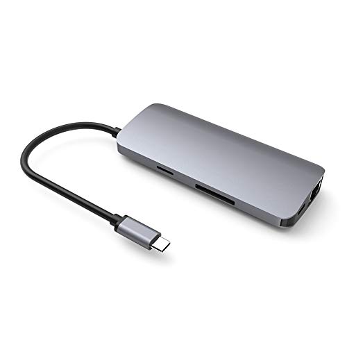 XUNMAIFHB Portable Docking Station,Type-C HUB ExpansionDock HD HDMI VGA with Display Dock Gigabit Ethernet Card USB-C PD, USB 3.0, TF/SD, RJ45, VGA, HDMI Fast Transmission