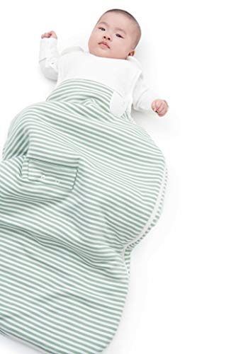 MORI Baby Wearable Blanket in Blue Stripe for Newborn to 2 Years - Breathable 2.5 TOG Sleep Sack with Double Direction Zip