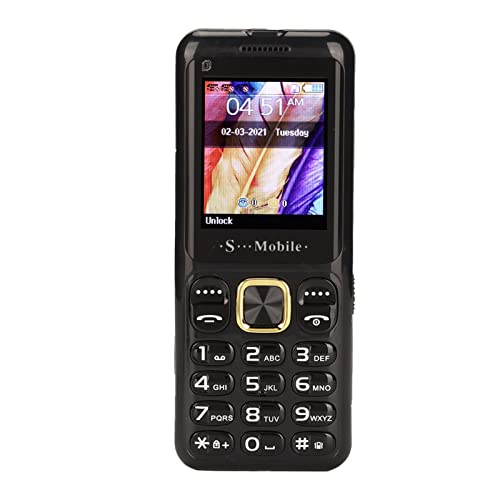 ASHATA W23 Ultra Thin 2G Mobile Phone for Senior, Big Speaker and Voice, Multifunctional Long Standby Unlocked Cellphone, 3 Card 3 Standby, 16GB Memory Card(Gold)