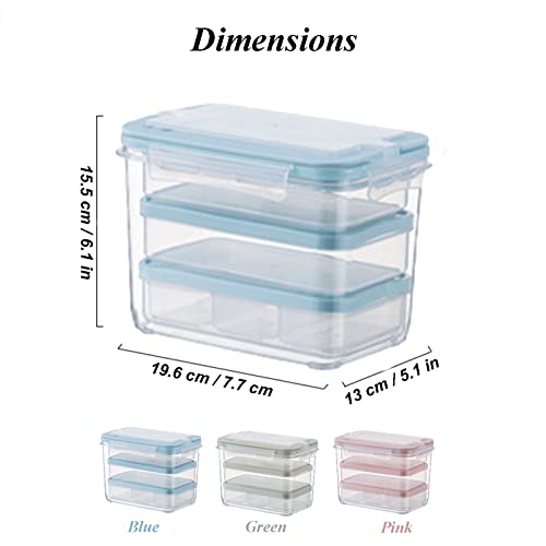 amokk Lunch Containers for Adults with Lids Portable Bento Lunch Box Large Capacity Salad Container for Lunch BPA Free (Blue)