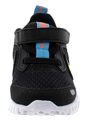 Nike Baby Revolution 5 Velcro Running Shoe, Black/Lemon Venom-Laser Blue-Hyper Crimson, 9C Regular US Toddler
