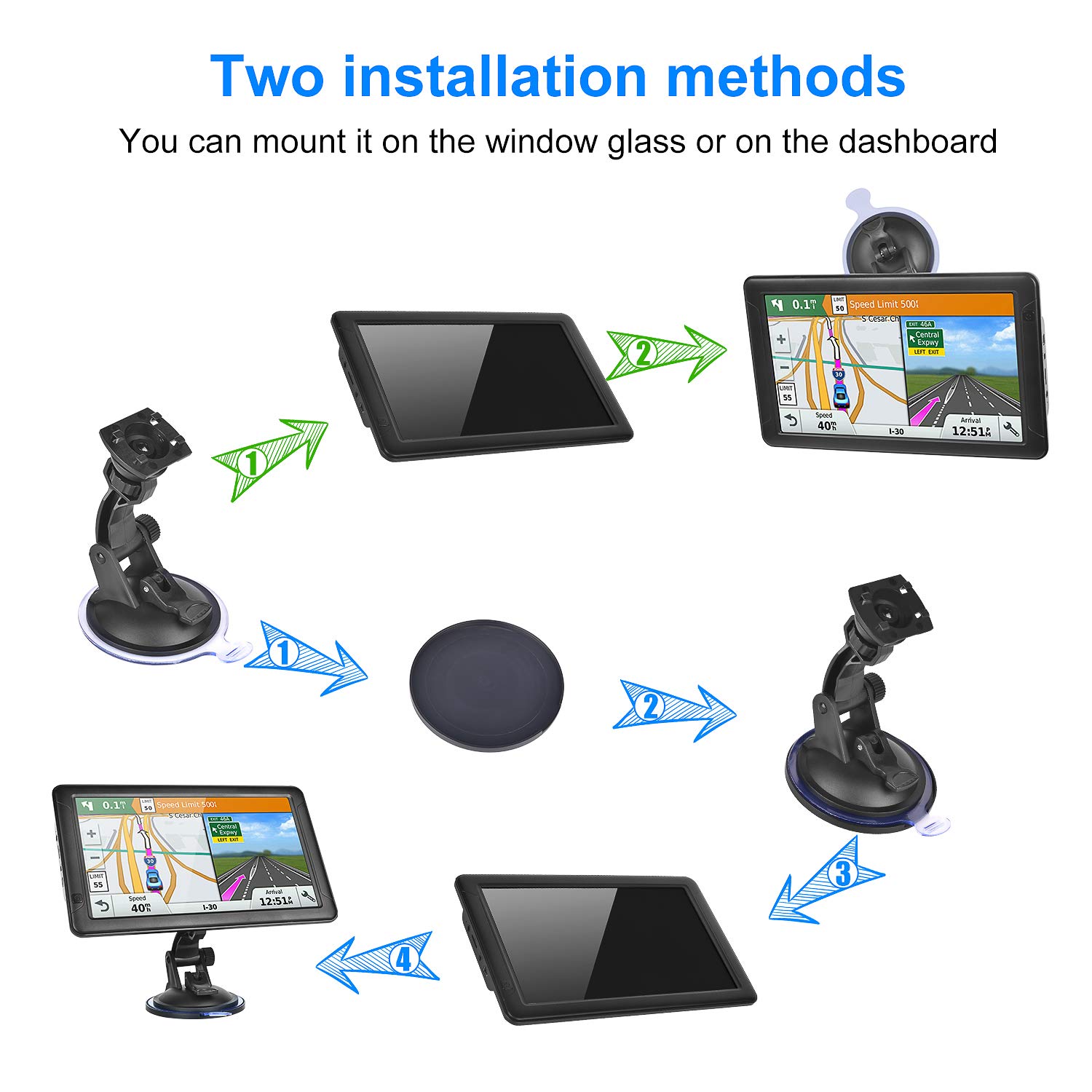 GPS Navigation for Car (9 Inch) Slimline Touch Screen Real Voice Direction ,USA Edition 2025 (Free Lifetime Updates) Turn-by-Turn Voice and Lane Guidance, Speed and Red Light Warning (American Brand)