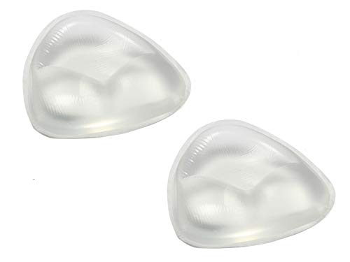 UPSTORE 1Pair Silicone Gel Triangle Shaped Bra Inserts Breast Chest Swimsuit Pads Enhancers Push-up Molding Pad A to D Cup for Bikini (Clear)