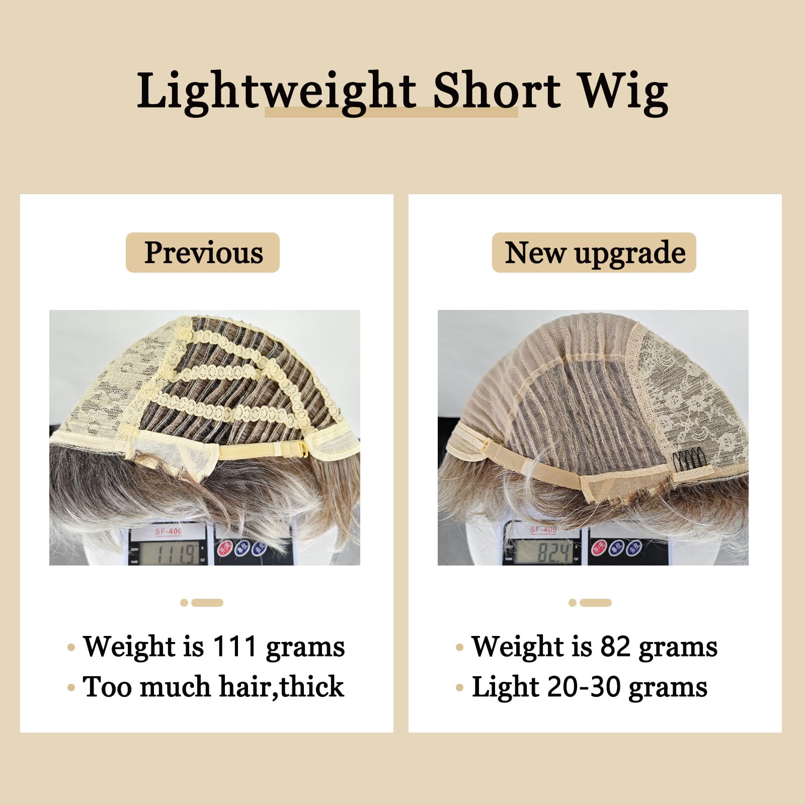 TISHINING Layered Short Blonde Pixie Wigs for White Women Dark Brown Ombre Blonde Pixie Cut Wig with Bangs Synthetic Natural Looking Daily Party Wig