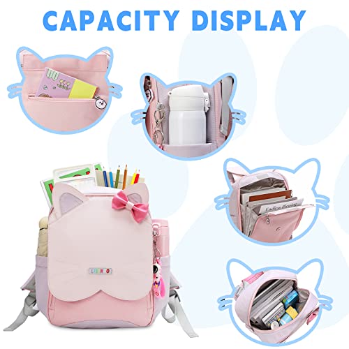 AUOBAG Preschool Backpacks for Girls - Cute Kids Backpack, CPSC Certified, Adjustable Ergonomic Back Ages 4-8 Includes Pendant