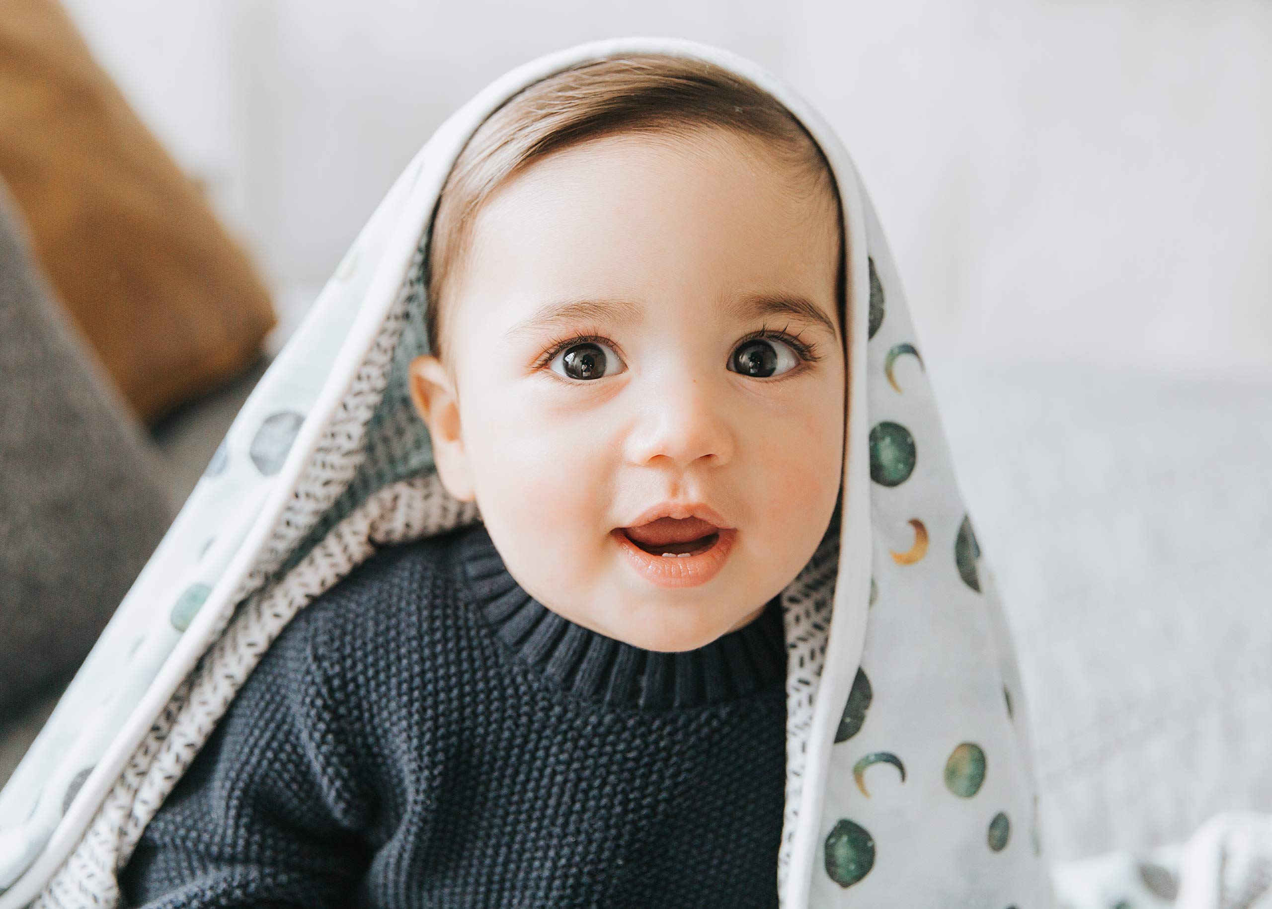 Large Premium Knit Baby 3 Layer Stretchy Quilt Blanket Lunar by Copper Pearl