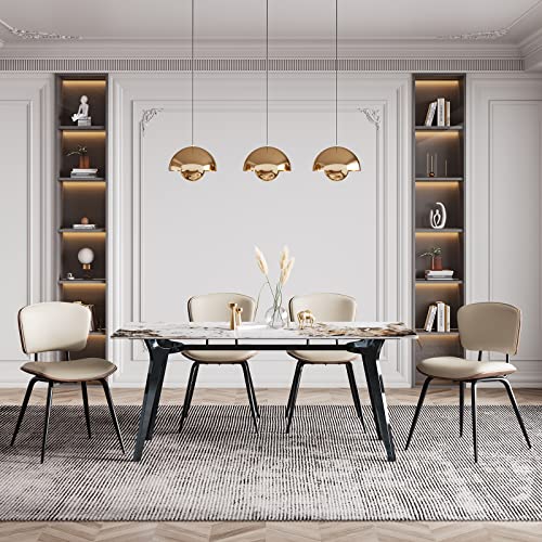 AQG Dining Chairs Mid Century Modern Dining Chairs for Kitchen Dining Living Room Chairs (Beige, Pack of 2)