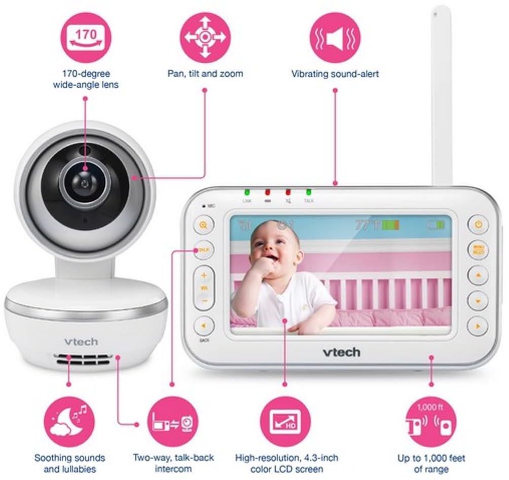 VTech 4.3" Digital Video Baby Monitor with Pan & Tilt - VM4261