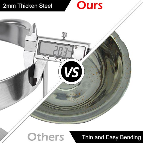 ROSVUN Upgraded Stainless Steel Chafing Dish Buffet Silver Round Catering Warmer Set with Food and Water Trays, Mirror Cover, Thick Stand Frame for Kitchen Party Banquet (2 Round+ 2 Rectangular)