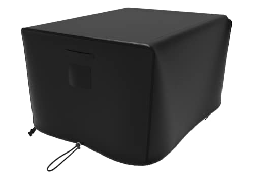 ATYARD Gas Fire Pit Cover Rectangular 46x33x23 inch - Waterproof Windproof Anti-UV Heavy Duty Patio Firepit Furniture Covers Black