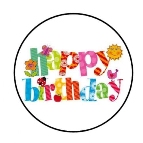 48 pcs Happy Birthday Bright Colorsāāāāāāāāāāāā Stickers Envelope Seals Labels Round Tags, Stamps Sticker for Gift Cards, Envelopes, Boxes for Holiday, Birthday, Christmas