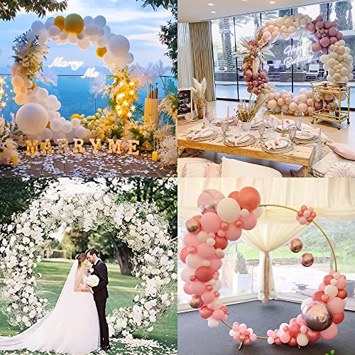 Balloon Ring Stand Circle, Wedding Arches for Ceremony, Circle Balloon Garland Arch Frame Kit for Anniversary Birthday Graduation Christmas Family Retirement Opening Party Functions(7.9FT)