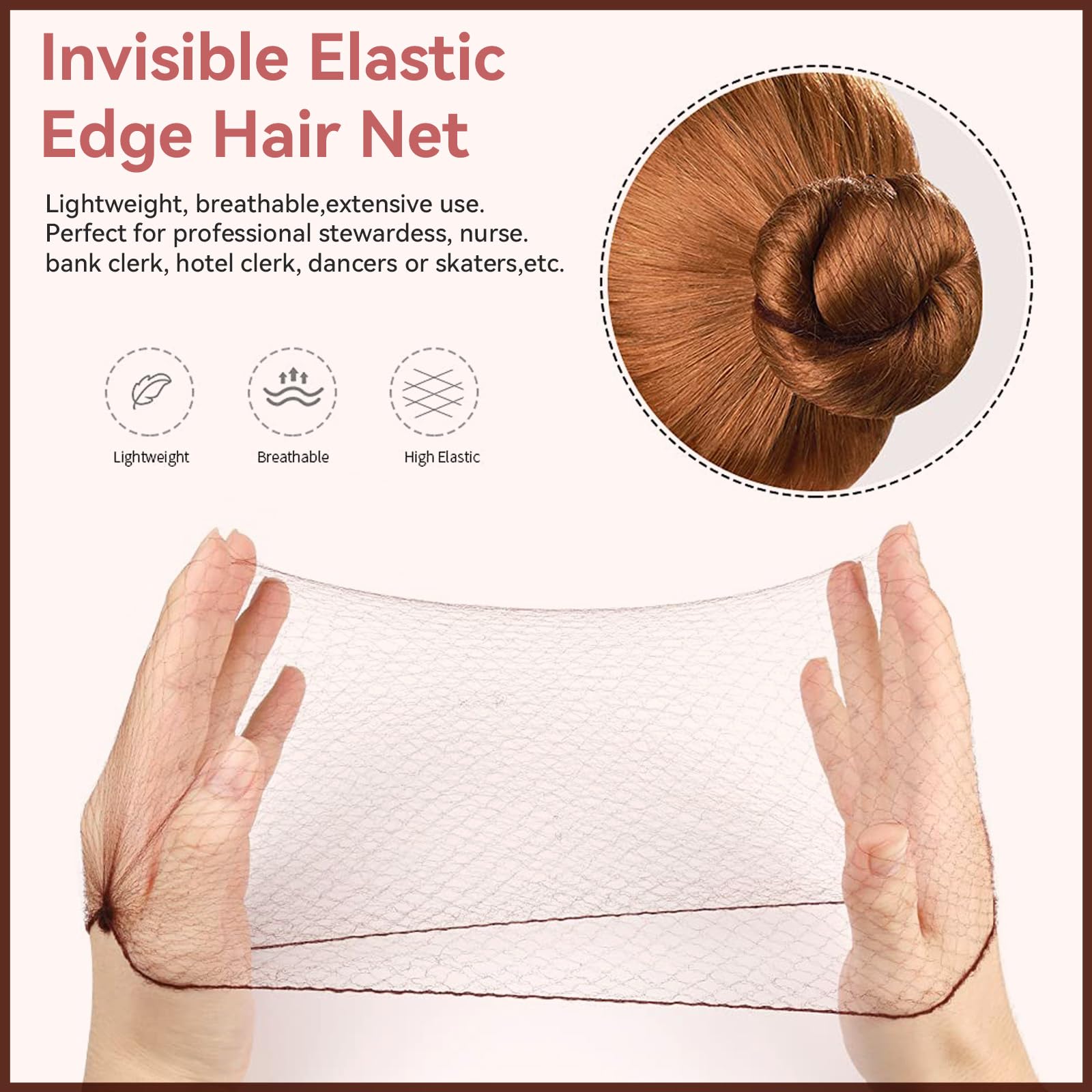 YaFex Hair Bun Maker Kit, 4 Pieces (1 Large, 2 Medium and 1 Small), A-Brown, 30 Pieces Accessories Including Hair Nets, Elastic Hair Ties, Hair Bobby Pins
