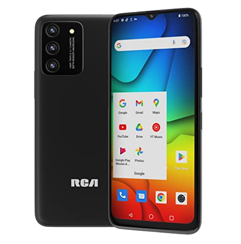 RCA Reno Max | 6.5β HD+ Brightness Boost Display | 64GB + 4GB RAM | 4G LTE Unlocked Smartphone | Android 12 | Octa Core Processor | 16MP Triple Camera | 4000 mAh Battery | Black | T-Mobile