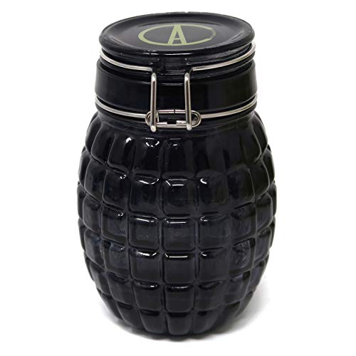 Grenade Shaped Colored Glass Airtight Container (250mL, Black)
