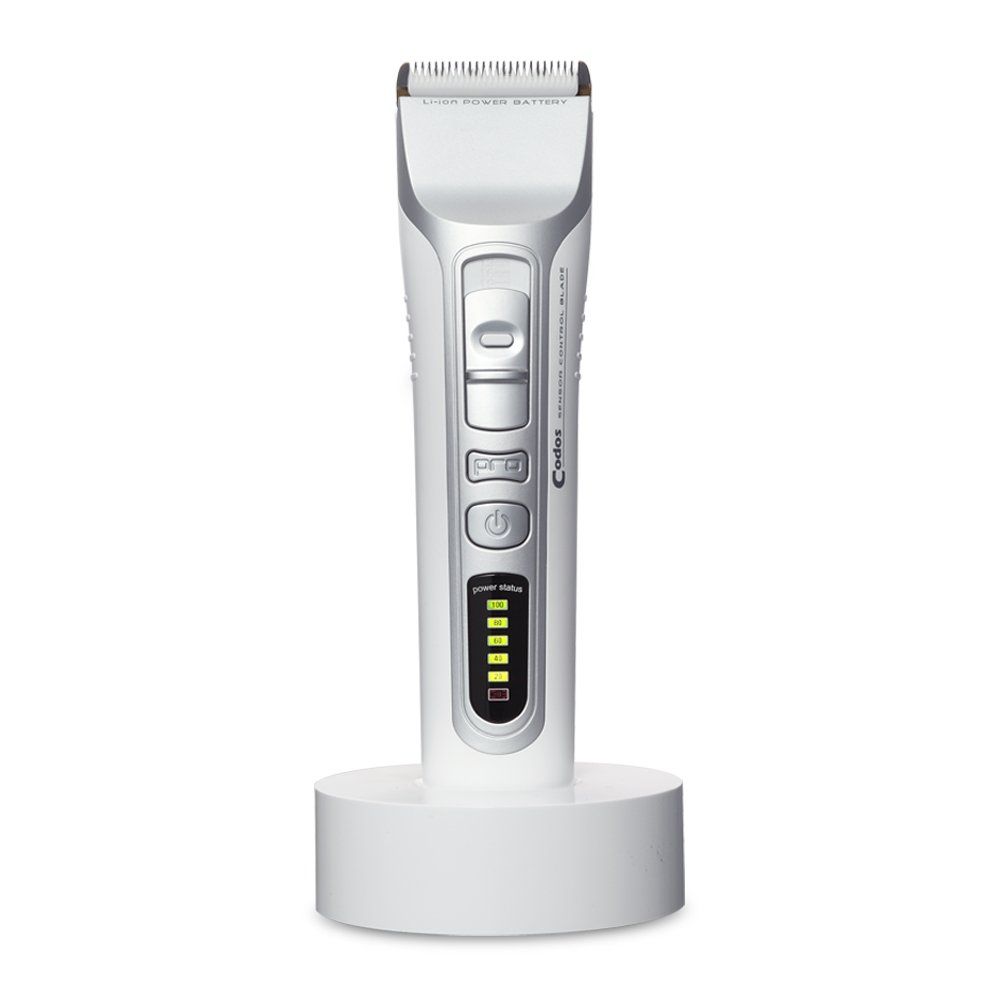 Codos Professional Hair Clipper for Hair Salon and Men Quiet Barber Clippers Cordless Haircut kit Electric Cermanic Hair Clippers(Silvery White)