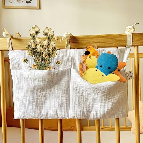 Green Diaper Caddy Organizer Diaper Stacker Baby Crib Hanging Pocket with Straps Classified Storage Bag Organizer for Nursery Diapers Wipes Baby Essentials