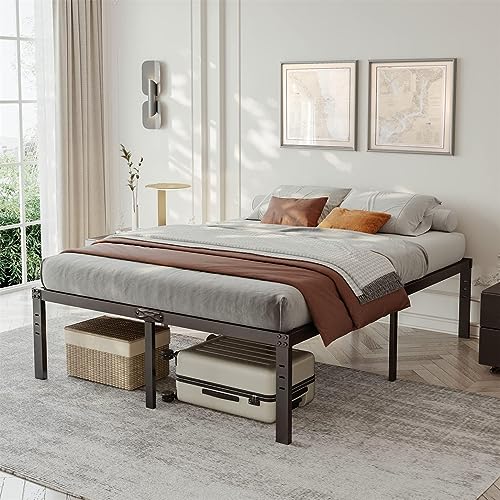 Bed Frame Full Size Storage 18 inch Tall,Platform Metal BedFrame for Kids Boys Girls, Heavy Duty Anti Squeak Steel Slats Support,No Box Spring Needed, Easy Assembly, Noise Free, Black