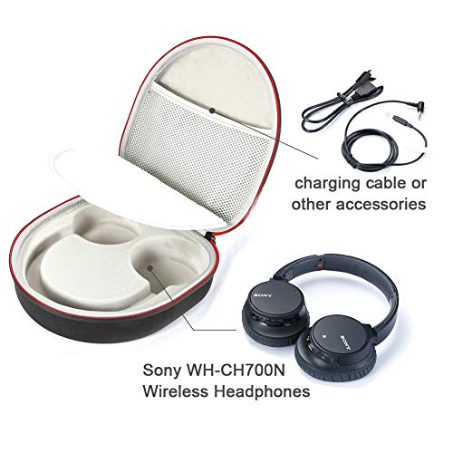 Hard Case for Sony WH-CH700N/Sony WH-CH710N Wireless Noise Cancelling Headphones, Travel Carrying Storage Bag - Black+Gray