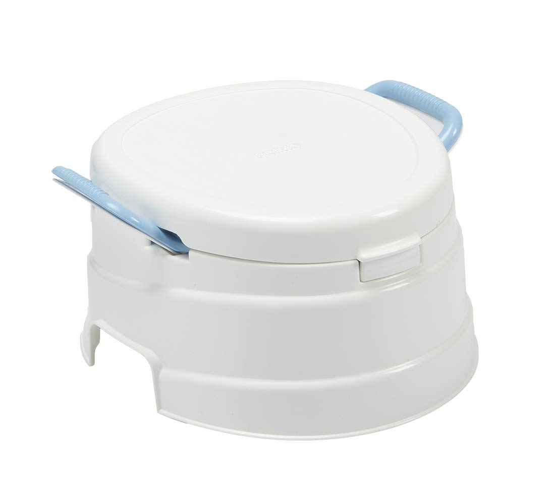 Primo 4-in-1 Complete Toilet Trainer & Step Stool, with Blue Seat, White