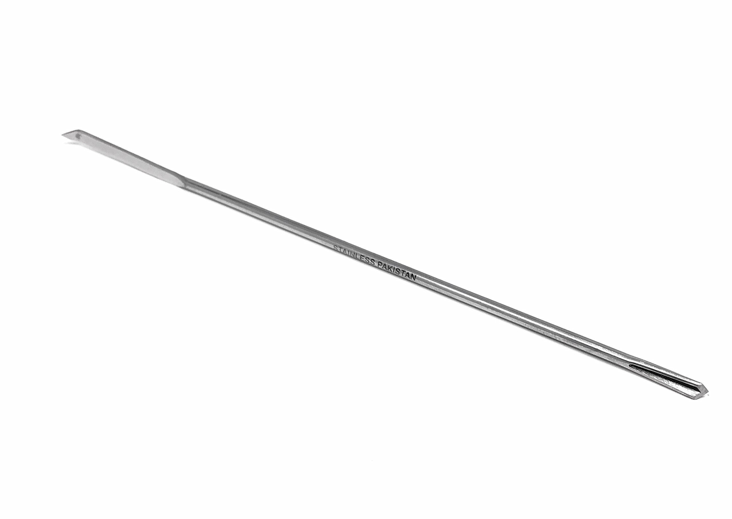 Scientific Labwares 789-136 Hayman Style Micro Lab Spatula with V-Spoon/Bend-Tapered Ends, Length: 6.5", Stainless Steel