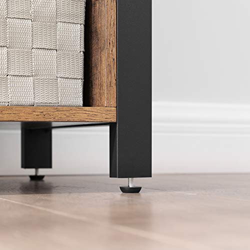 VASAGLE Lowell Storage Cabinet, Sideboard with Adjustable Shelves and Louvered Doors, Industrial, 13" D x 44.9" W x 29.5" H, Rustic Brown