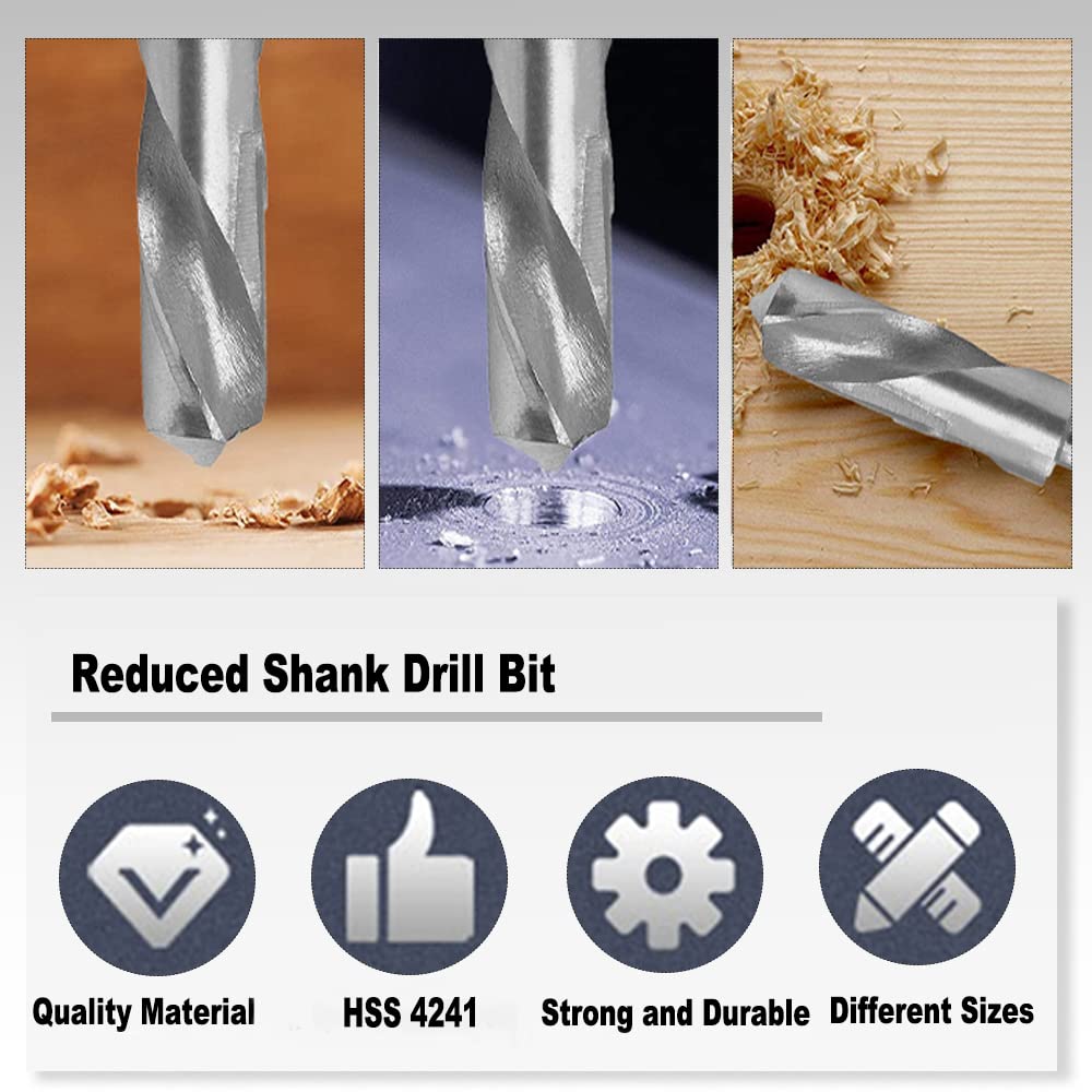 Utoolmart 130mm-155mm Length 1/2 inches High-Speed Steel Metal Twist Drill Bit Shank/Retractor Drill Bit Set Tool Straight Shank Rolling Process 26mm Drill Bit Diameter Milling Process 1 pcs