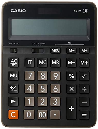 Casio GX12B-BK Large Display 12 Digit Basic Desk Calculator