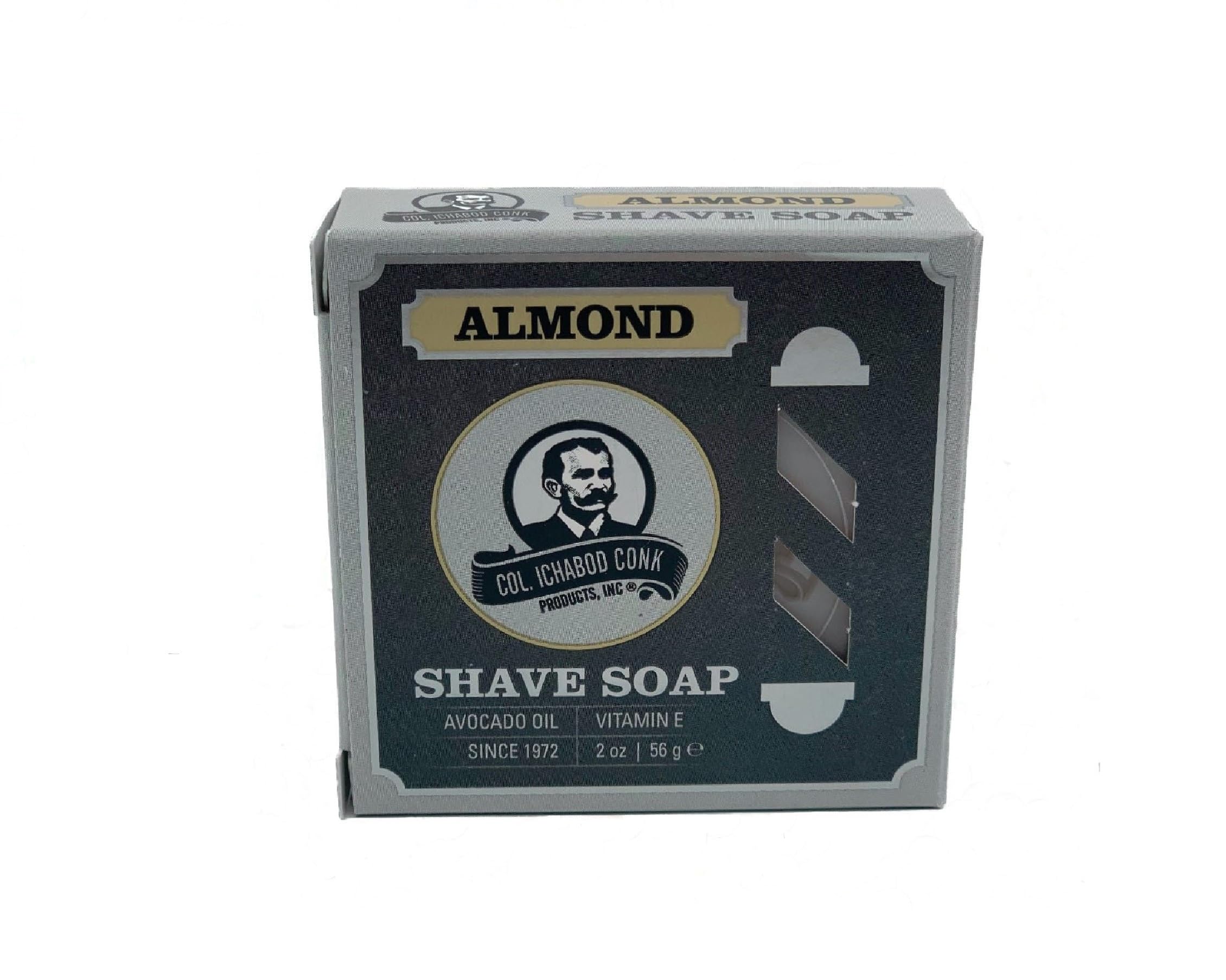 Col. Conk World's Famous Shaving Soap, Almond 3 - Pack Each Net Weight 2.25 Oz by Colonel Conk