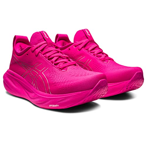 ASICS Women's Gel-Nimbus 25 Running Shoes, 9, Pink Rave/Pure Silver