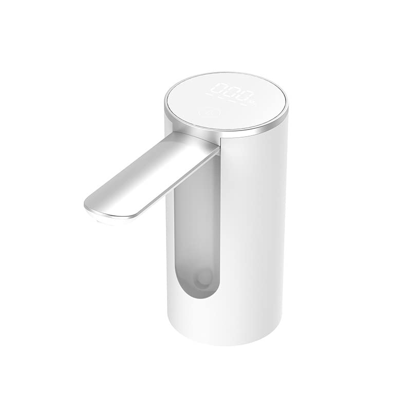 5-Gallon Water Dispenser, Universal Portable Water Bottle Pump, USB Charging and Foldable Storage, Suitable for Home Use,Camping, Office, Garage, Etc. (White)