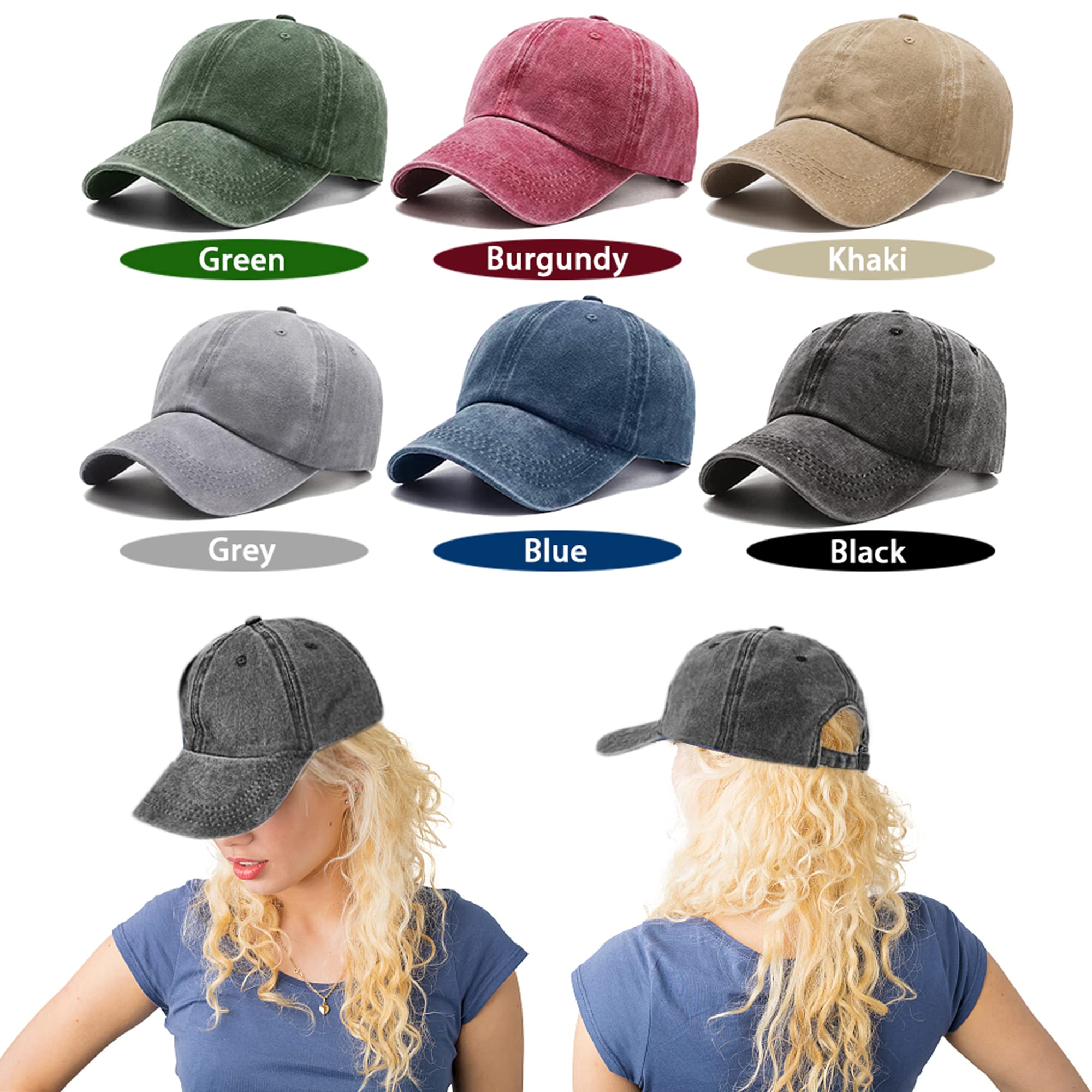 3pcs Plain Blank Structured Baseball Cap, Extended Brim Cotton Dad Hat Adjustable Size for Men Women All Seasons (Beige+Grey+Black)