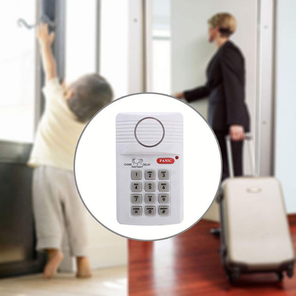 H-COME Wireless Home Security Burglar Alarm Garage Shed Caravan Defender with Keypad, Fit for Door Window, Powered by 3 x AA Battery (Not Included)