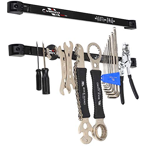 Venzo Bike Bicycle 2 PCS Heavy Duty 19" Magnetic Tool Holder Strip Storage Racks Organizer Bars for Garage Workshop Tools - Suitable On Wall, Workbench