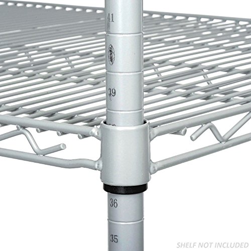 Nexel Post for Wire Shelving, Silver Epoxy Finish, 63" H