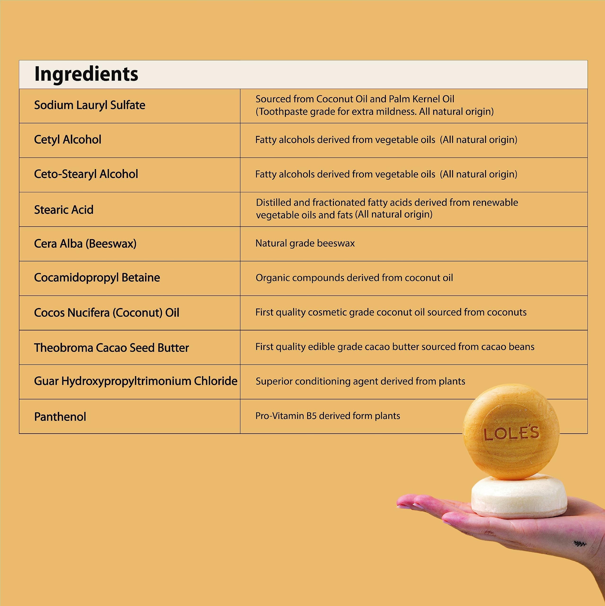 LOLE'S Shampoo Bar and Conditioner 2in1 with Argan Oil for Normal to Oily Hair, Repair & Damage Control, 99% Natural, Sustainably Sourced, 3.5Oz