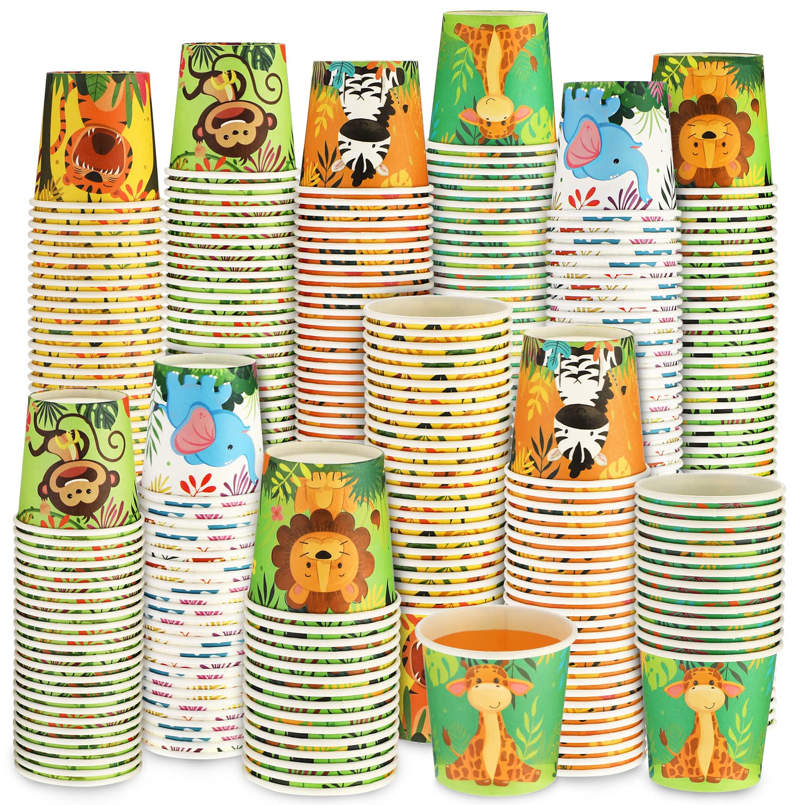 300 Pack 5 oz Cups for Kids Animals Paper Cups Disposable Cups Small Bathroom Cups Mini Mouthwash Cup Bulk for Christmas Party, Picnic(Unicorn)