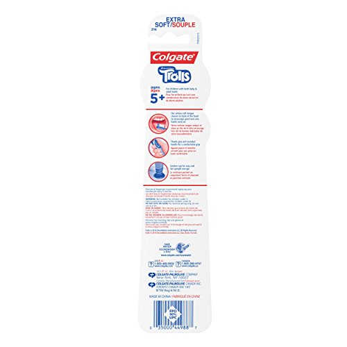 Colgate Kids Toothbrush, Trolls Value Pack, Extra Soft, 2 Count