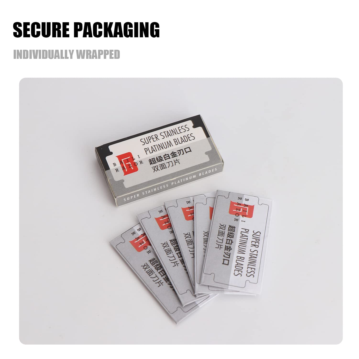 50 Counts Double Edge Safety Razor Blades - Refill for Men's Women's Wet Shaving - Platinum Swedish Stainless Steel, for a Smooth & Close, Precise and Clean Shave