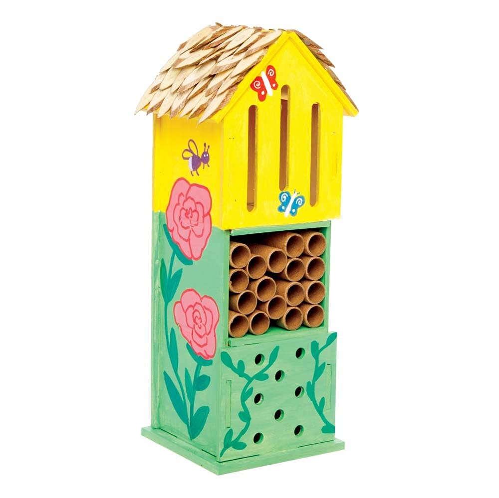 Baker Ross Wooden Bug Hotel Kits - Pack of 2, Woodcraft Activities to Paint and Decorate for Kids Arts and Crafts or Garden Projects (FE508)