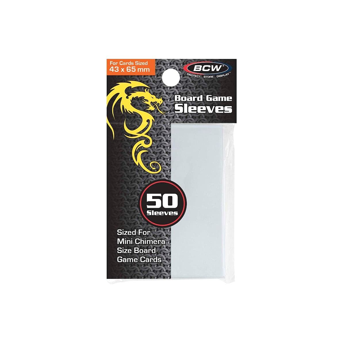 BCW_Supplies Mini American Anti-Glare Board Game Sleeves - 41mm x 63mm - Bundle of 2 Packs - 100 Sleeves Total
