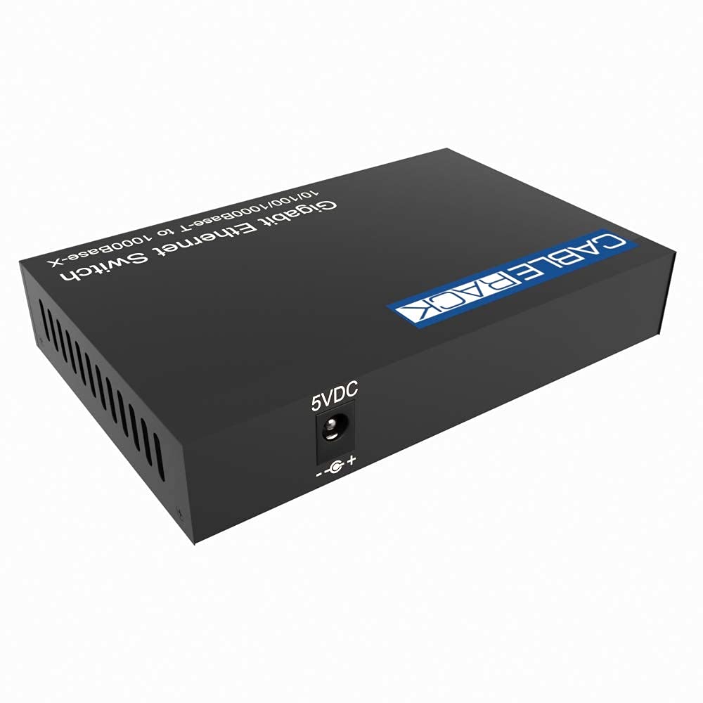 CableRack Gigabit Media Converter Multimode to Singlemode All-in-one (3 Configurations) Fiber Switch with Dual 10/100/1000M Ethernet Ports (2 Pack)