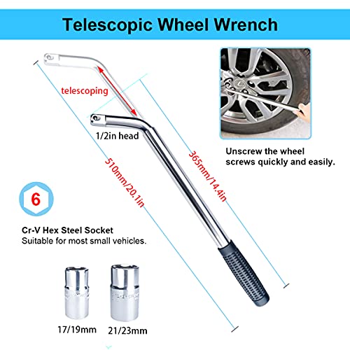 AUTOINS Scissor Jack Set- 3 Ton (6614 lbs) Car Jack Kit Auto - Smart Mechanism with Hand Crank/Wrench/Lug Wrench Thickened Base for Car SUV MPV