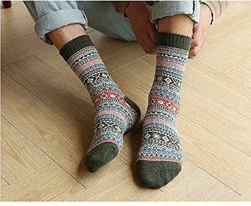 5 Pack Men's Winter Thick Socks Thermal Socks Vintage Art Socks Men's Gifts