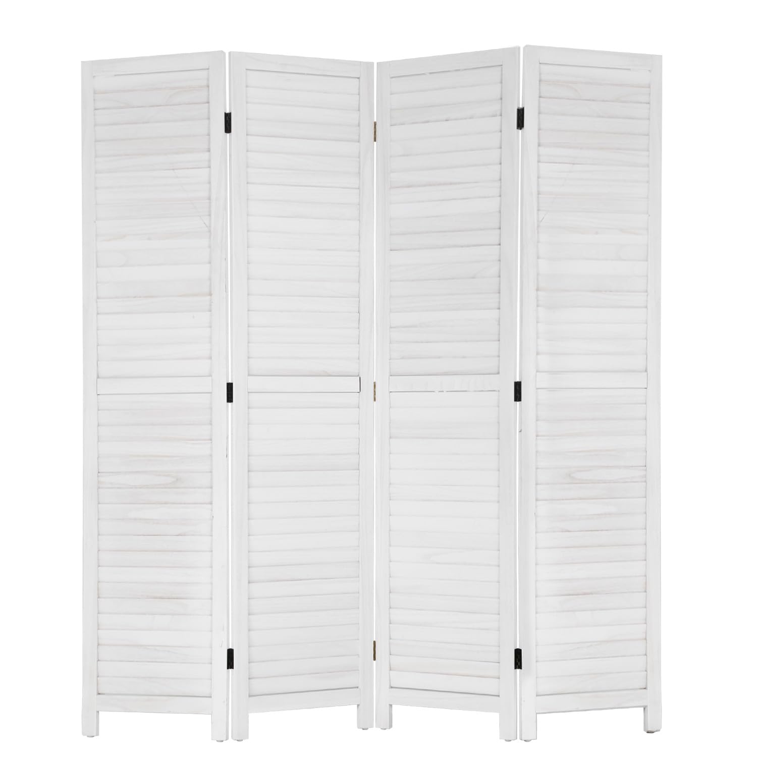 4 Panel Wood Room Divider Privacy Screen Wall Divider Folding Privacy Screens Room Divider Wall Portable Partition Room Divider Separator,White