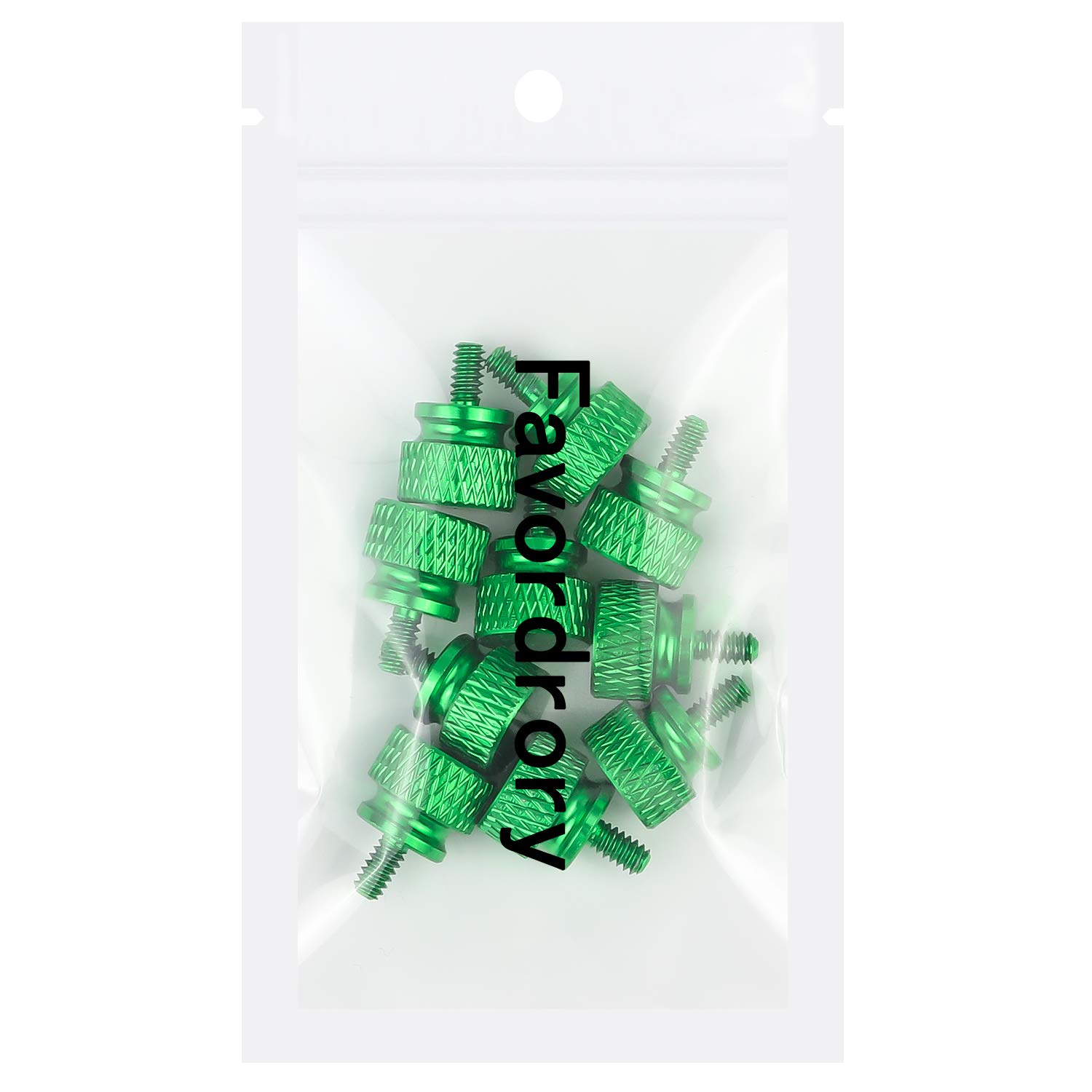 Favordrory 6#-32 Anodized Aluminum Thumbscrews, Computer Case Thumbscrews, Thumb Screws, Green, 10 PCS